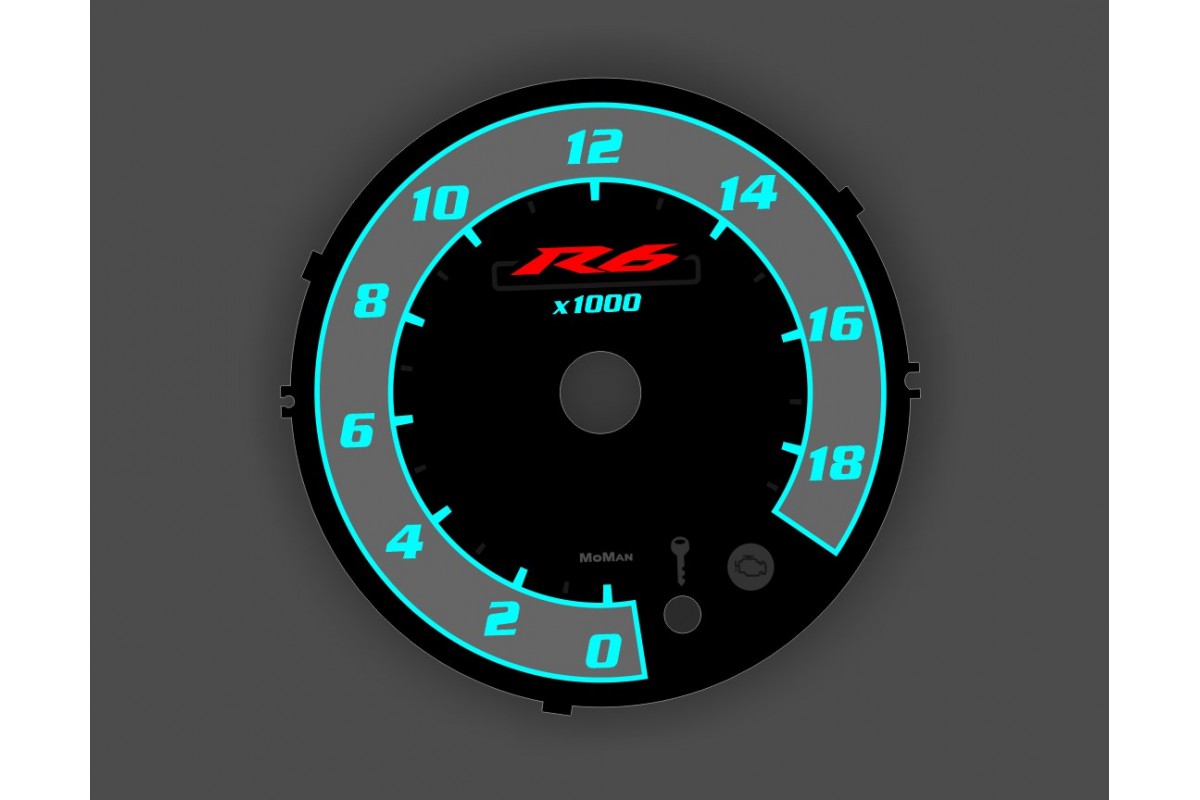 Yamaha R6 2008-2017 design 5 plasma tacho glow gauges tachoscheiben dials