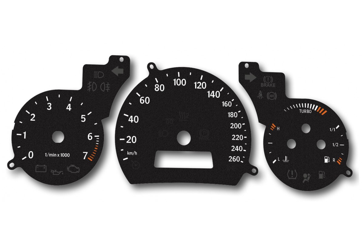 Saab 93 9-3 2gen. - replacement instrument cluster dials, face tacho ...