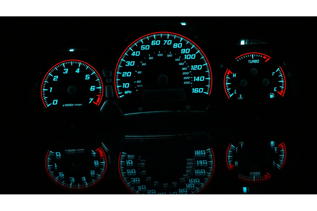 Saab 9-3 93 INDIGLO plasma tacho glow gauges tachoscheiben dials