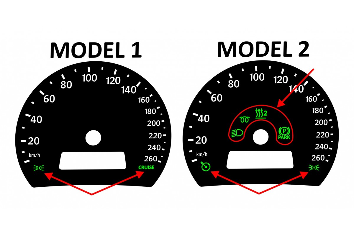 Saab 9-3 93 INDIGLO plasma tacho glow gauges tachoscheiben dials