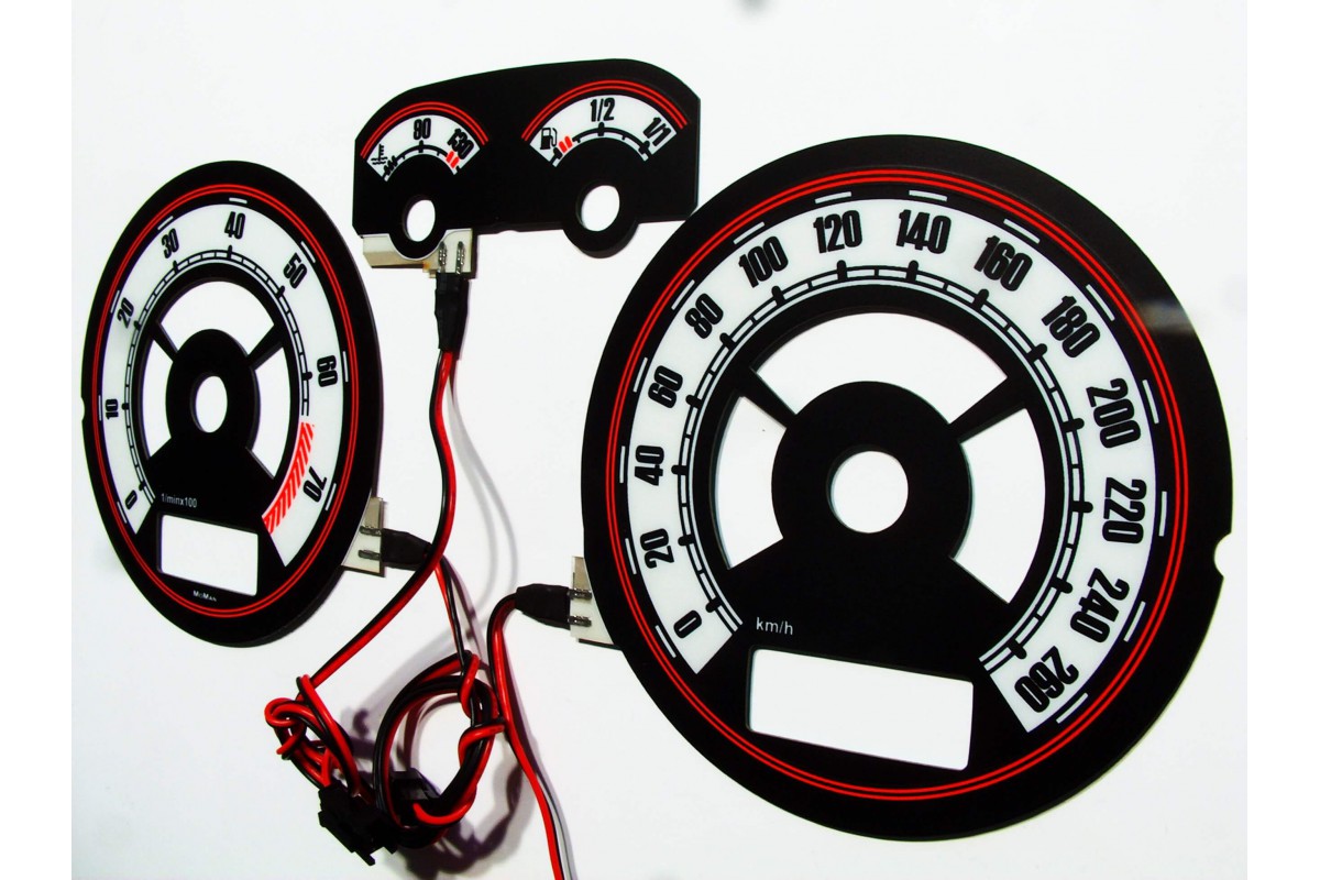 Volkswagen Golf MK4 / Bora design 2 glow gauges, plasma dials