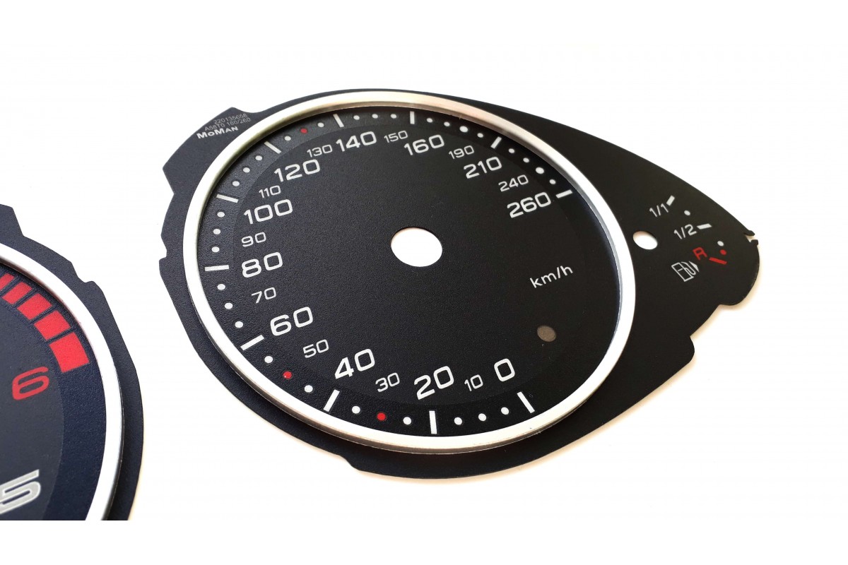 Audi A5 in RS5 style - replacement tacho dials, counter gauges faces