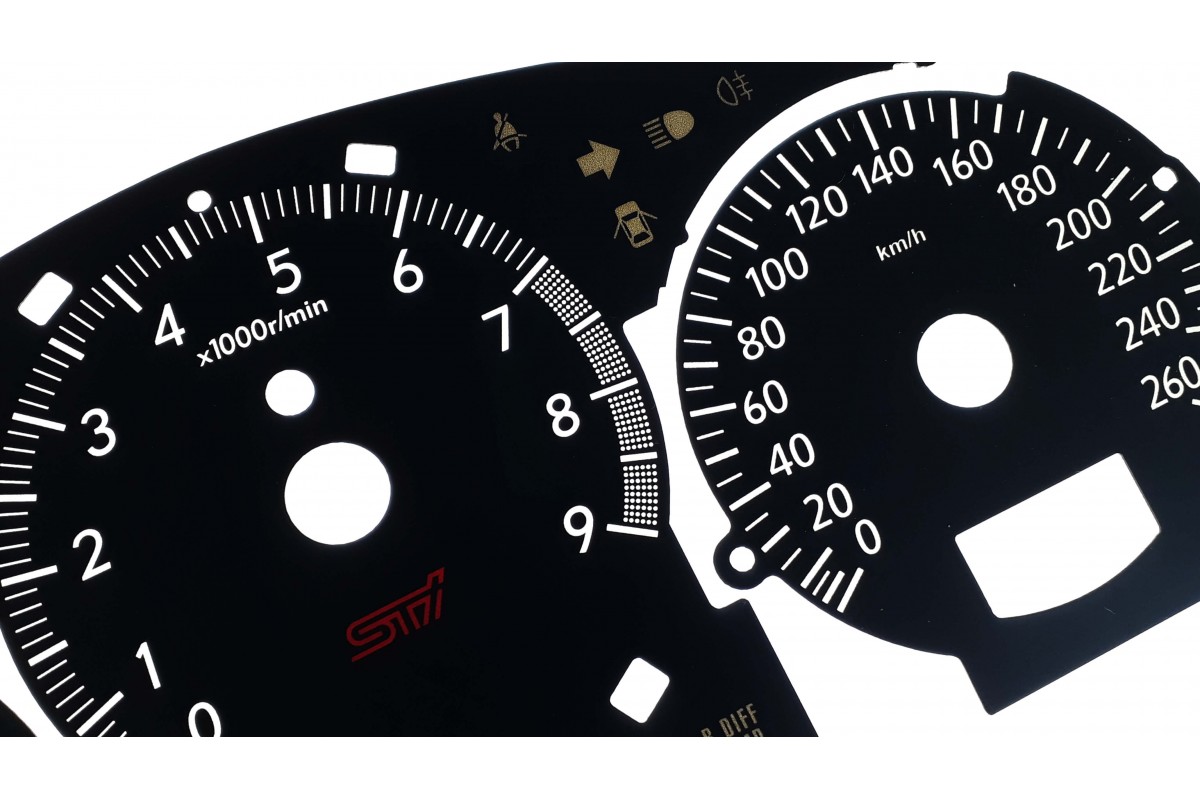 Subaru Impreza WRX STI Replacement tacho dials gauges - converted from ...