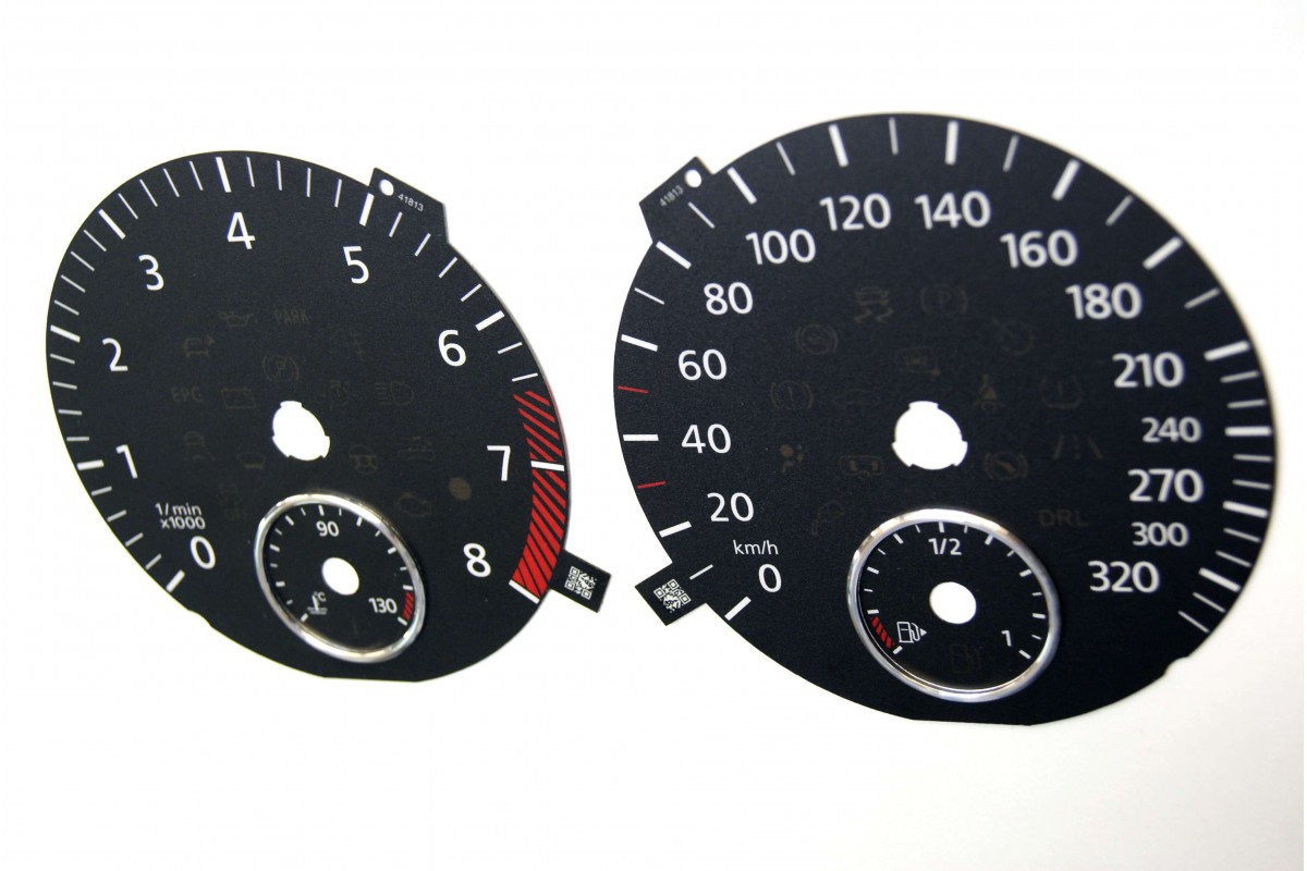 Volkswagen Golf 6 R MK6 - replacement tacho dials from MPH to km/h