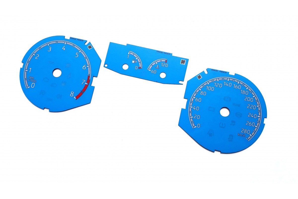 Ford Focus MK3 ST-Replacement tacho dials CUSTOM RS COLOUR- converted ...