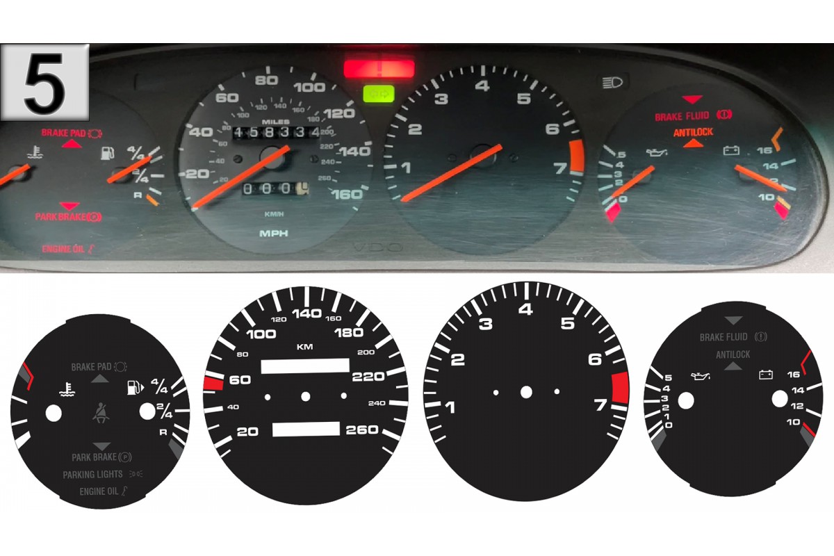 Porsche 928 944 - Replacement tacho dials gauges speedo - converted ...
