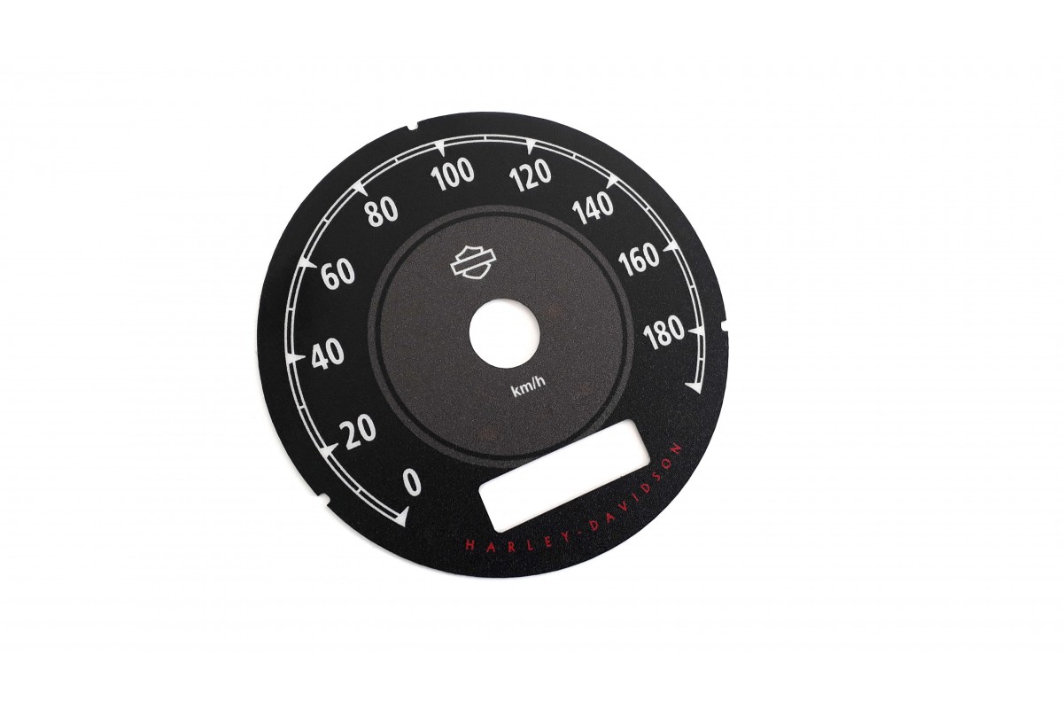 Harley Davidson Dyna – 4” (80mm) replacement instrument cluster speedo dial