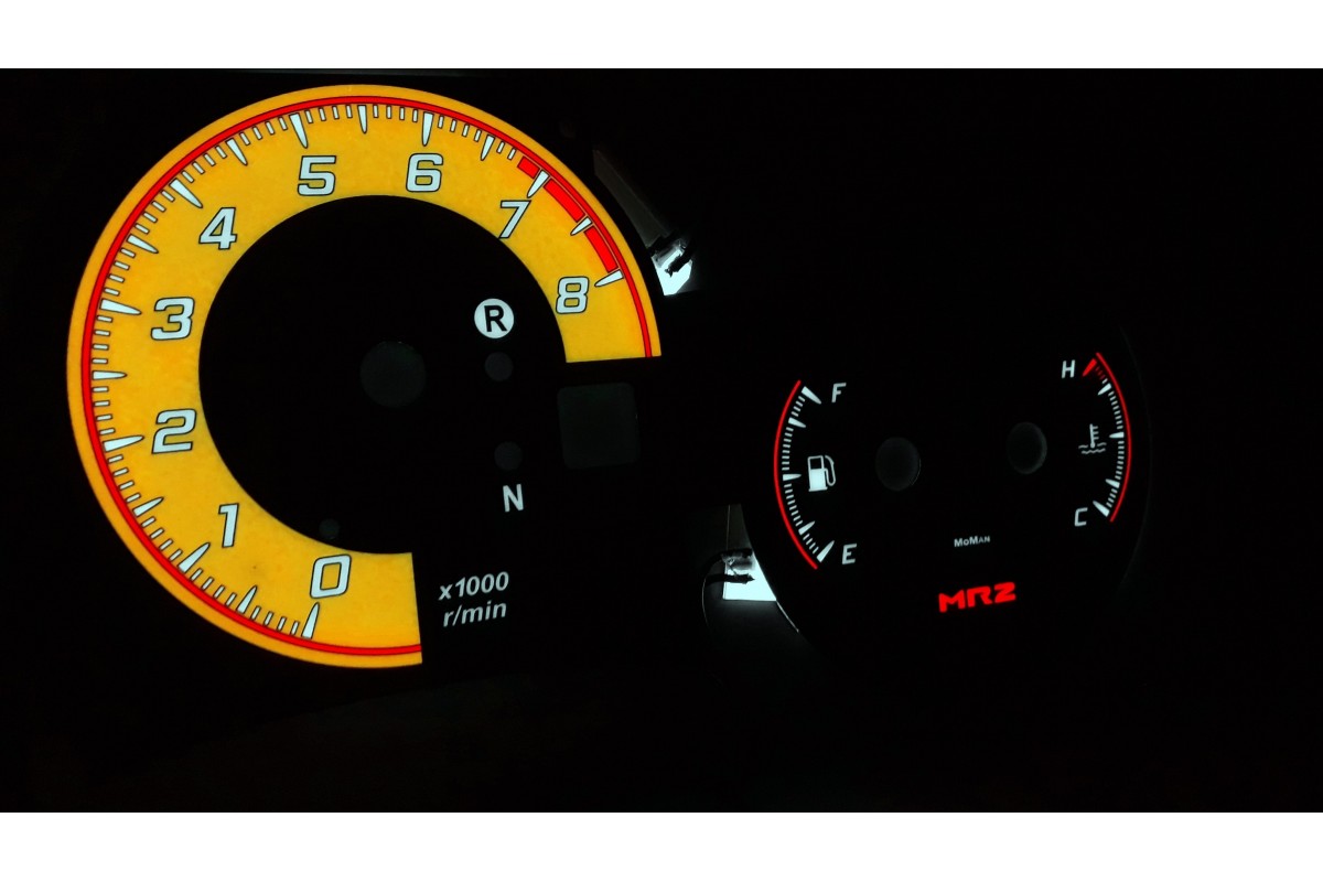 Toyota MR2 - 3gen. - design 5 plasma tacho glow gauges tachoscheiben dials