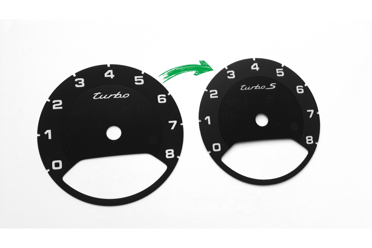 Porsche Panamera, Cayenne, 911 Tachometer Gauge Face Overlay Turbo, Turbo S