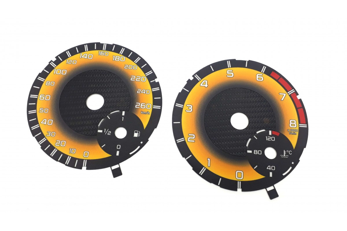 Mercedes GLE, GLS - replacement tacho dials speedo gauges YELLOW CUSTOM ...