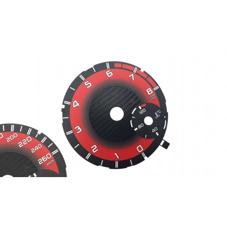 Mercedes GLE, GLS - replacement tacho dials speedo gauges RED CUSTOM CARBON
