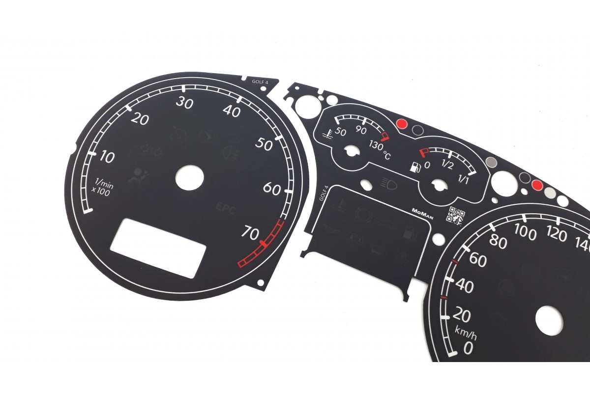 Volkswagen Golf 4 MK4 like R32 - Custom Replacement tacho dials tuning ...