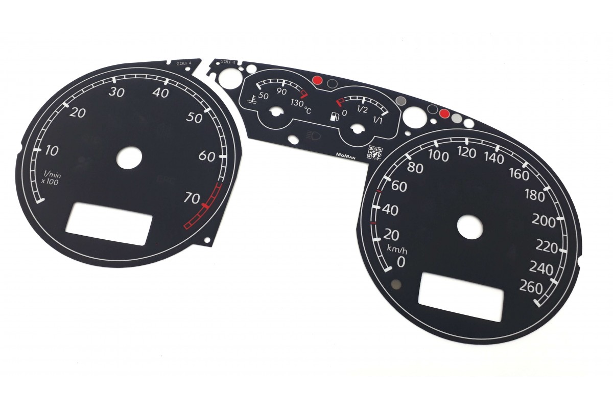 Volkswagen Golf 4 MK4 like R32 - Custom Replacement tacho dials tuning ...