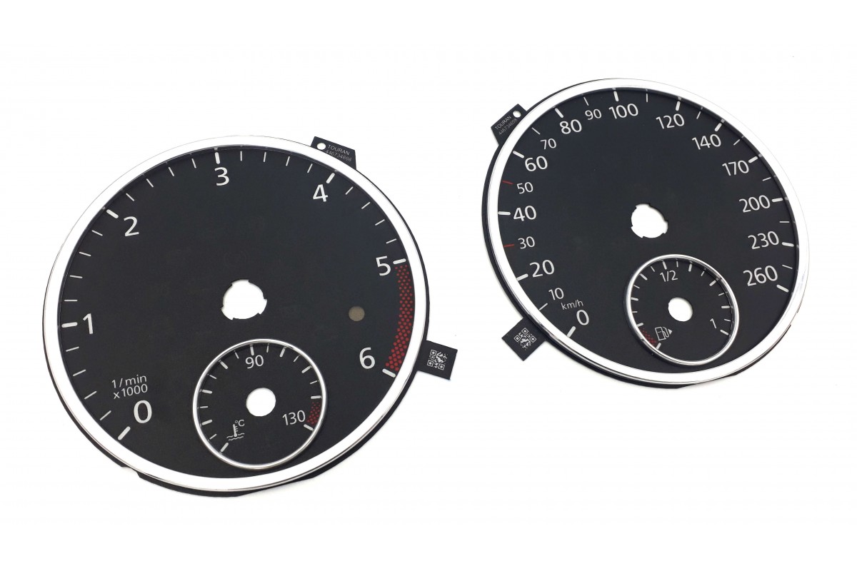 Volkswagen Touran - replacement tacho dials converted from MPH to Km/h