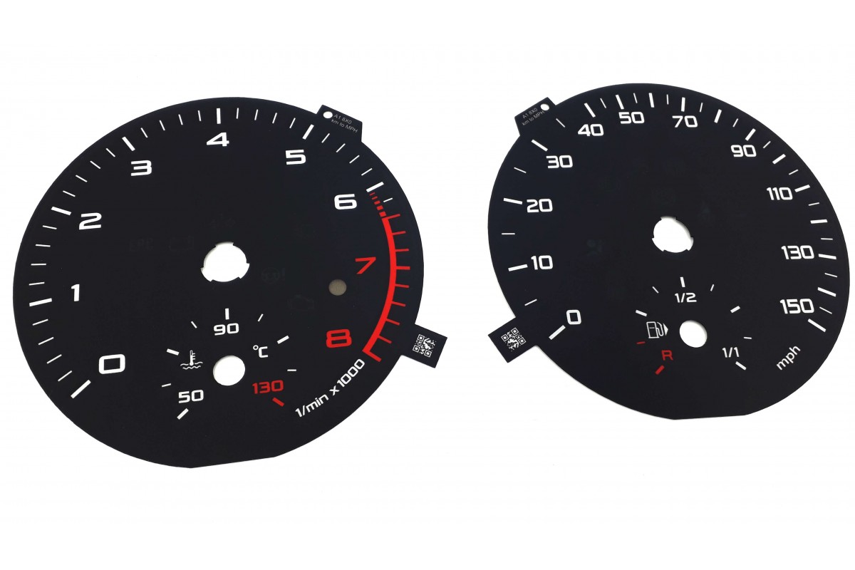 Audi A1 MPH to Kmh Conversion Dials Faces for imported / exported vehicle