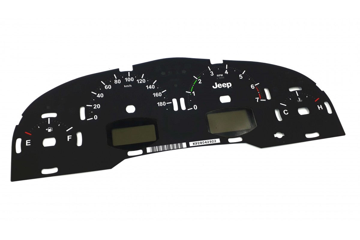 Jeep Liberty KK tacho dial mph to kmh replacement gauge, face