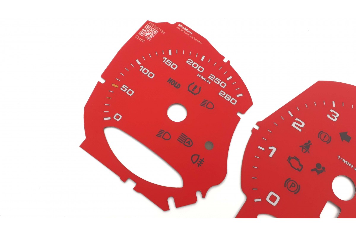 Porsche Cayman instrument cluster dials gauge custom RED