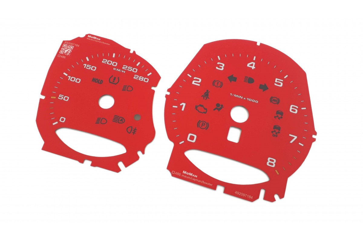 Porsche Boxster instrument cluster dials gauge custom RED