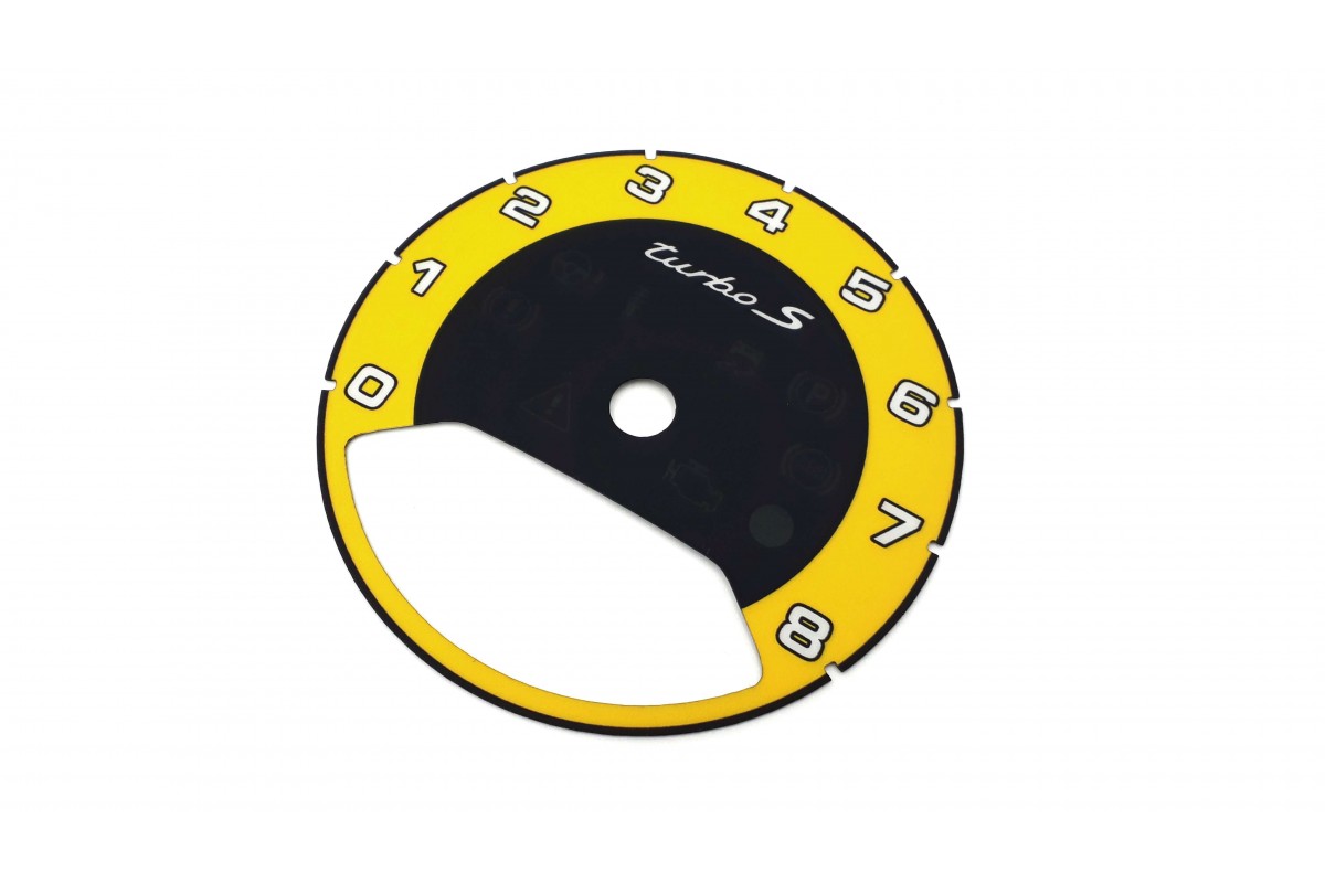Porsche Panamera, Cayenne, 911 Tachometer Yellow Gauge Face Overlay ...