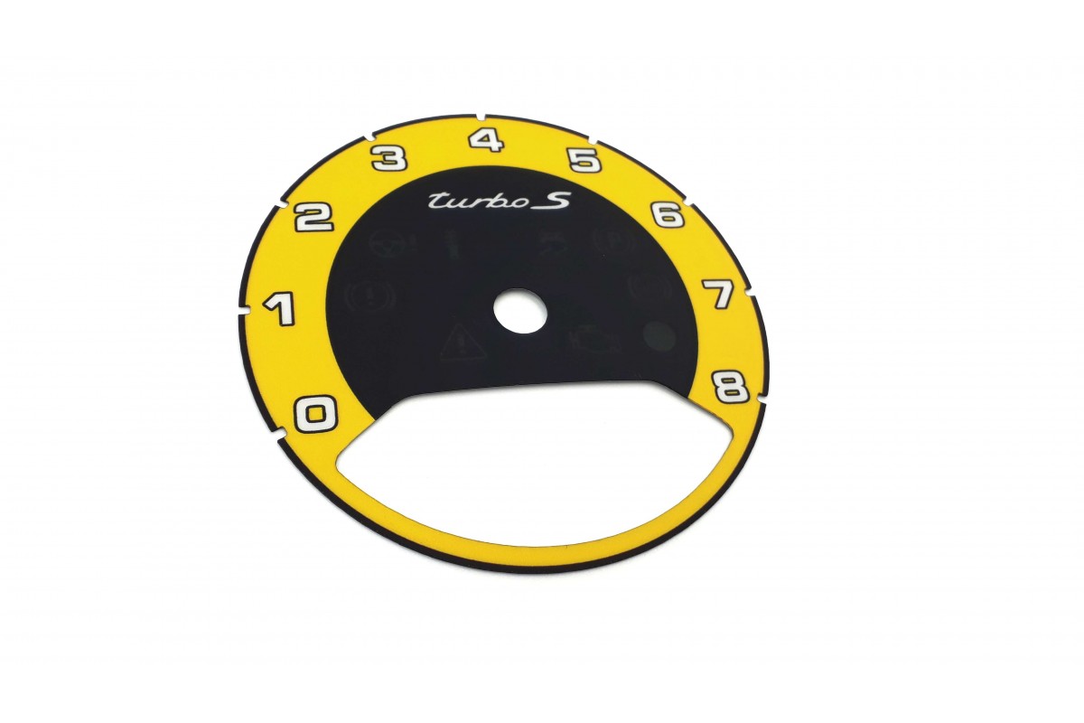 Porsche Panamera, Cayenne, 911 Tachometer Yellow Gauge Face Overlay ...