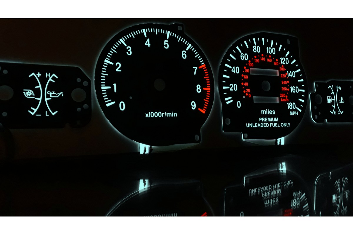 Mitsubishi Eclipse 2G design 4 PLASMA TACHO GLOW GAUGES TACHOSCHEIBEN DIALS