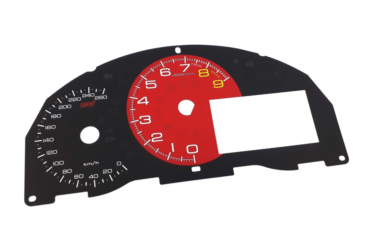 Subaru BRZ 2017+ Custom RED Replacement tacho dials, face counter ...
