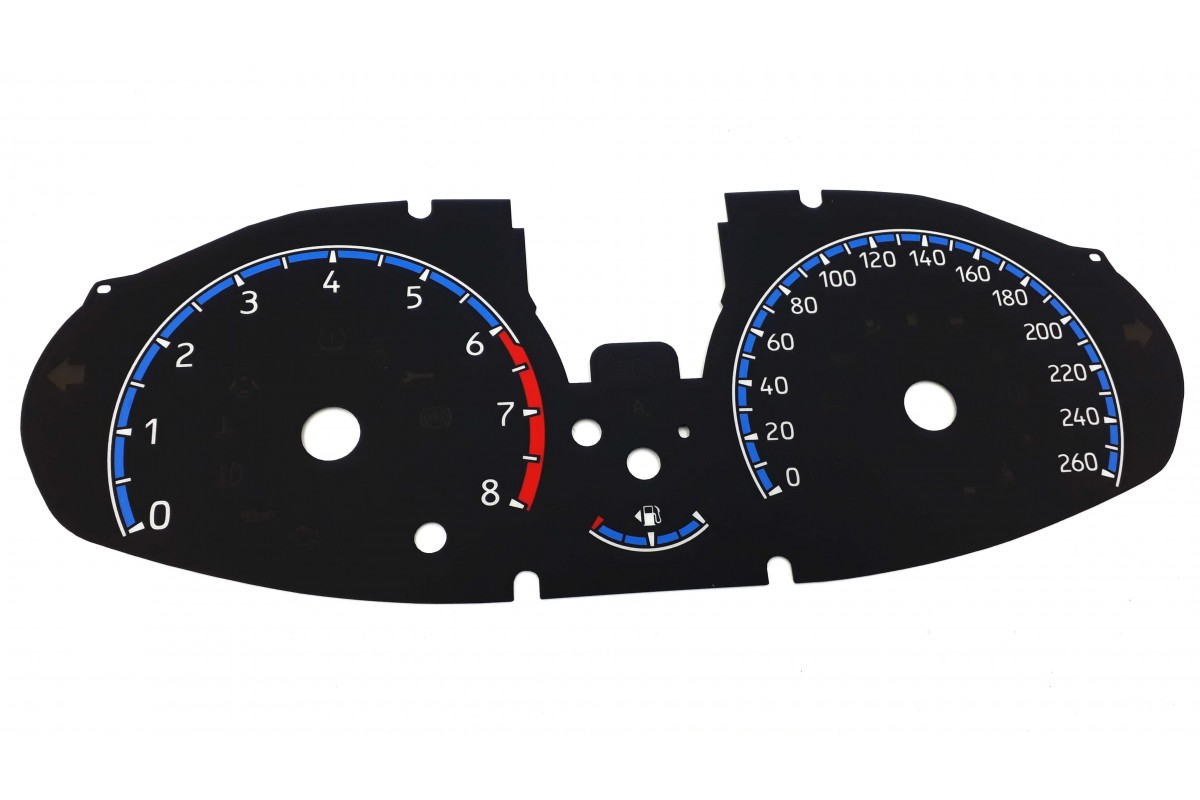 Ford Fiesta MK7 / Ecosport - RS STYLE Replacement tacho dials - Custom