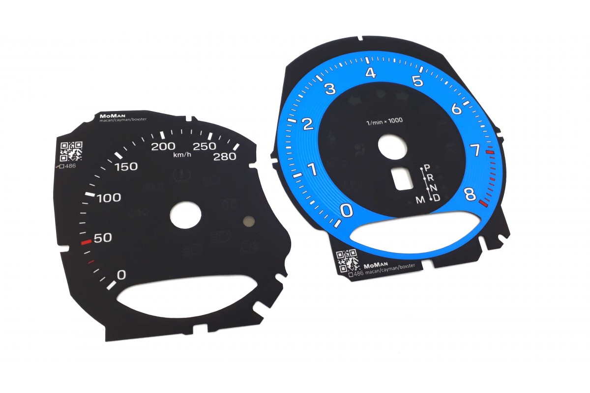 Porsche Macan 2021+ Blue Custom Replacement tacho dials - converted ...