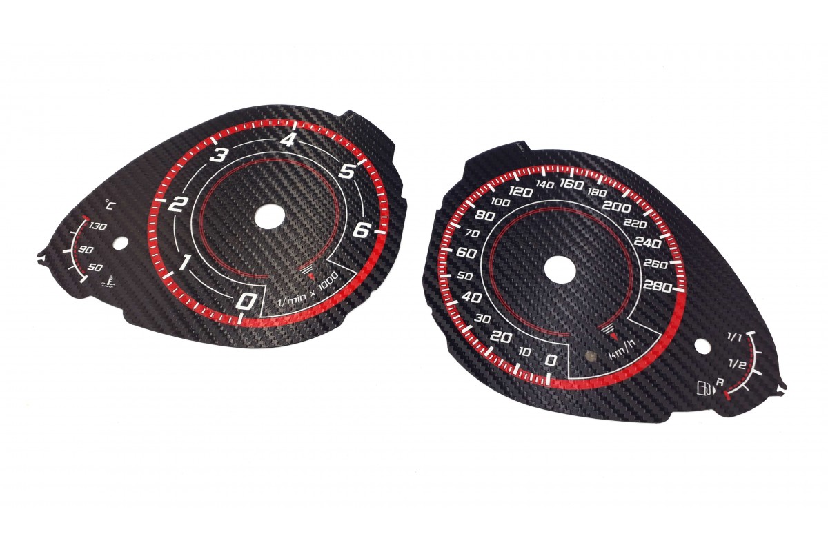 Audi A4 (B8) , Audi Q5 - Custom Carbon replacement tacho dials, counter ...