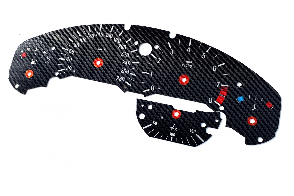 BMW E36 Custom Carbon - Replacement dials, counter faces gauges ...