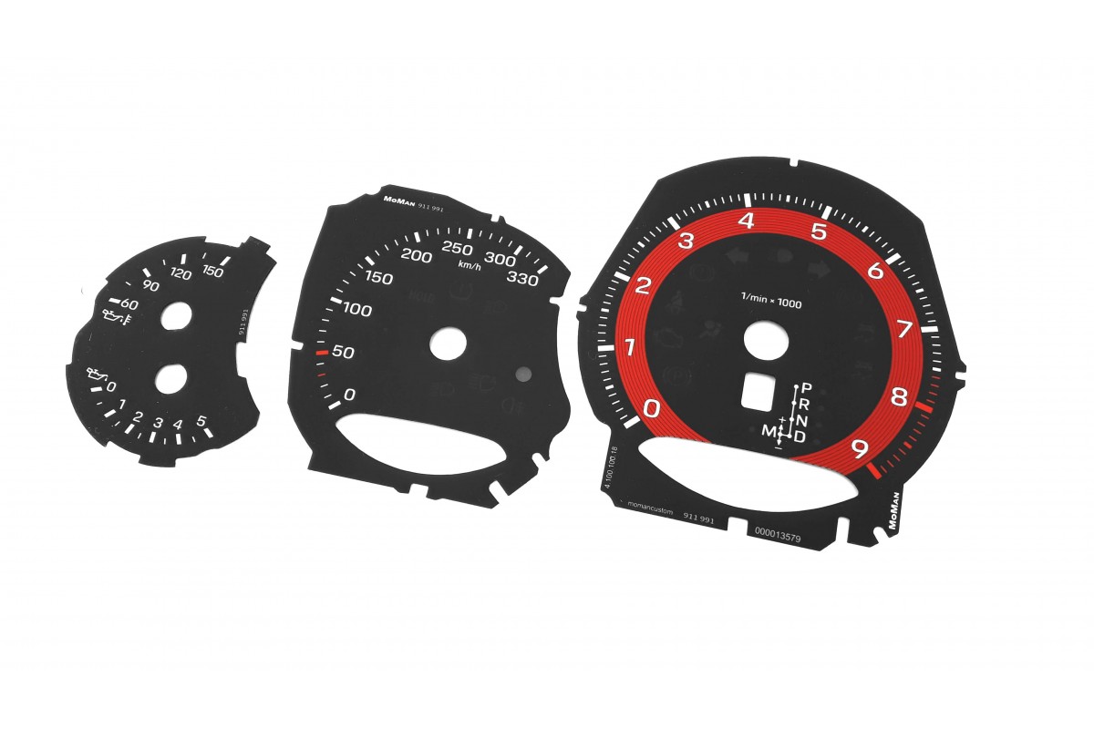 Porsche 911 - 991 - Custom Red Replacement tacho dials - converted from ...