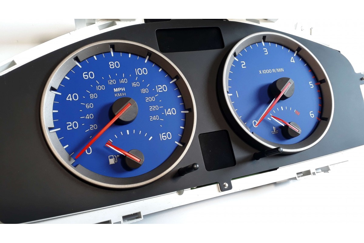 VOLVO C30, S40, V50 - MPH blue face gauge instrument cluster dials ...