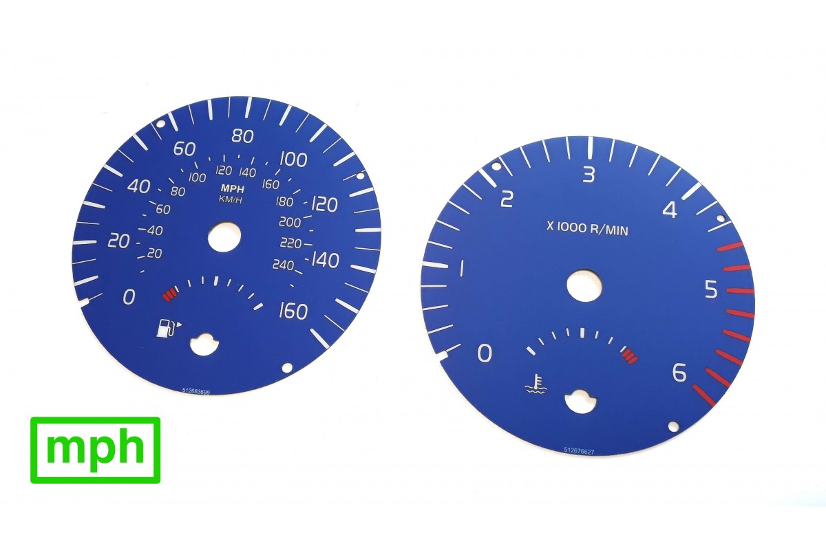 VOLVO C30, S40, V50 - MPH blue face gauge instrument cluster dials ...