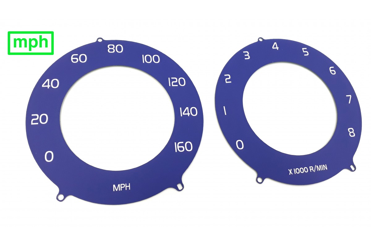 Volvo S60, V60, XC60 - MPH blue replacement tacho dials gauges like R ...