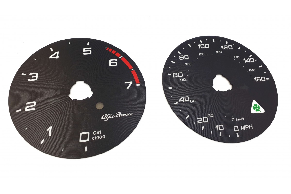 MPH instrument cluster dials, faces for UK, USA market