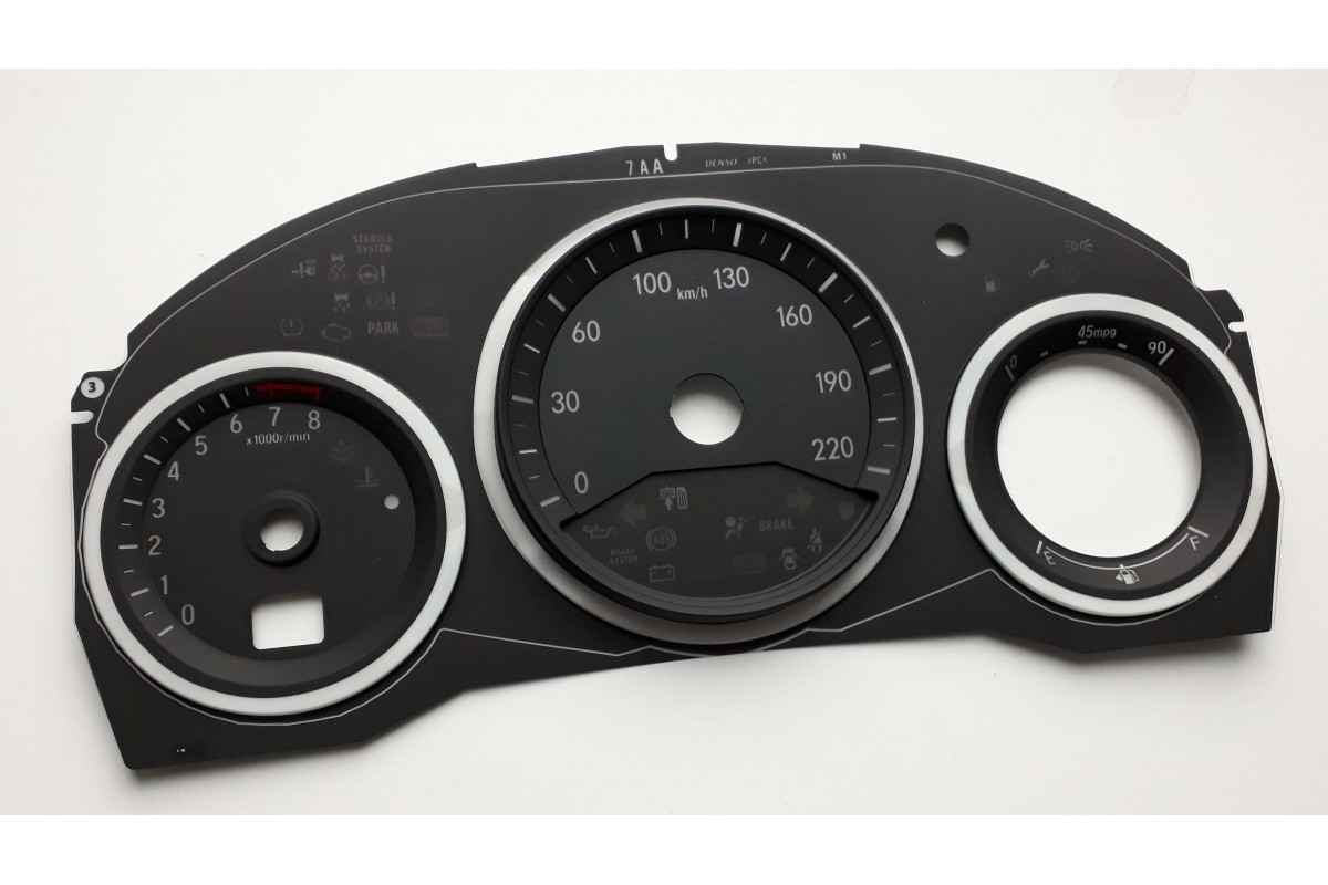 Honda HR-V speedometer face replacement from MPH to km/h.