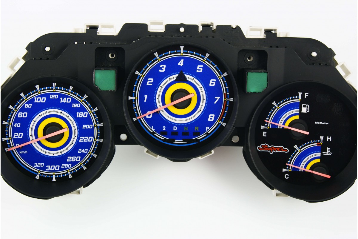 Toyota Supra MK4 design 2 PLASMA TACHO GLOW GAUGES TACHOSCHEIBEN DIALS