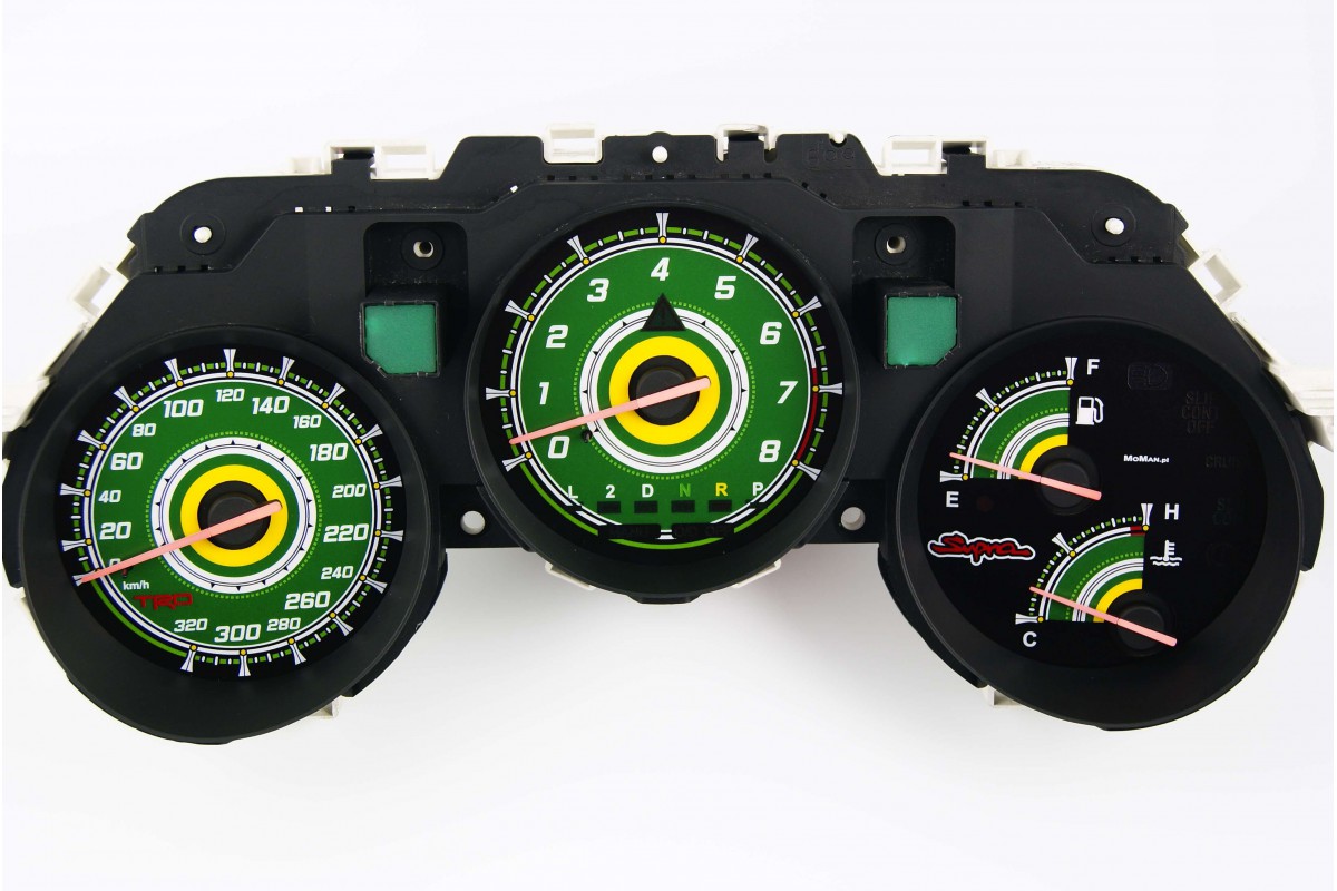 Toyota Supra MK4 design 3 PLASMA TACHO GLOW GAUGES TACHOSCHEIBEN DIALS