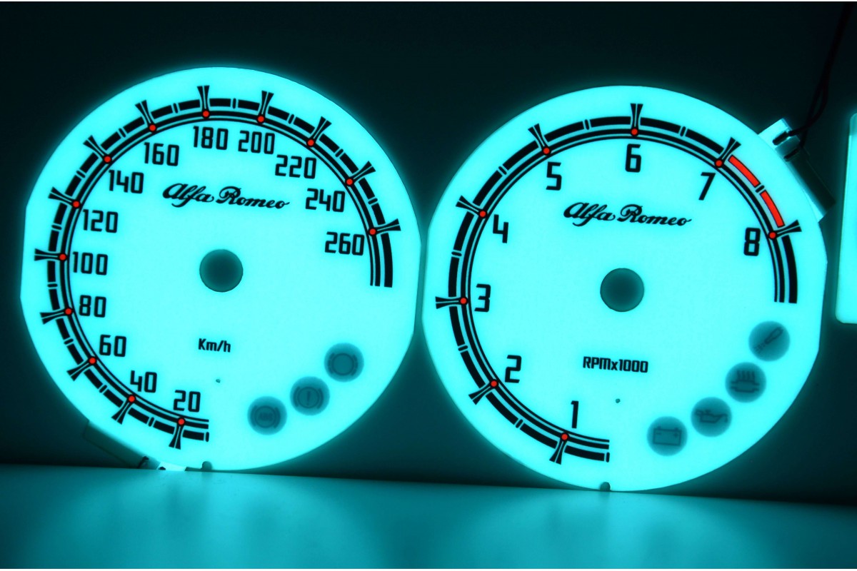 Alfa Romeo GTV design 1 plasma tacho glow gauges tachoscheiben dials