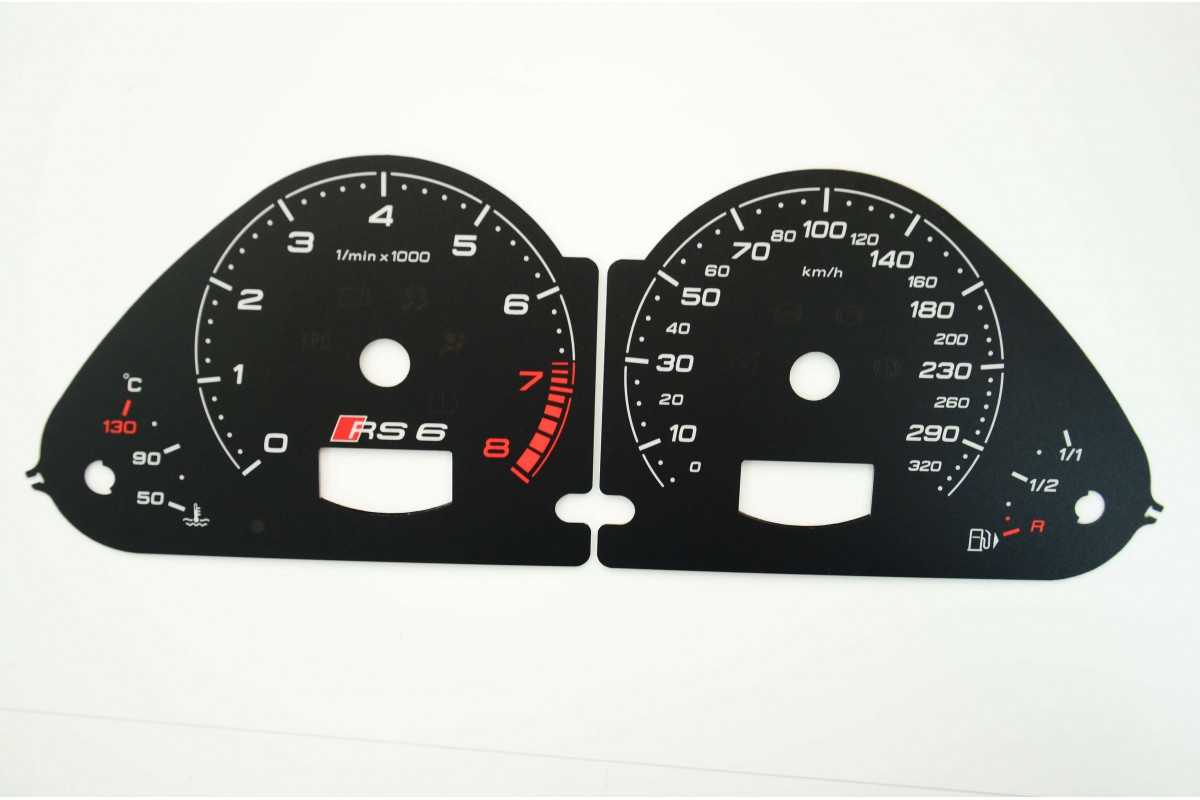 Audi A6 (C6) Replacement tacho dial - converted from MPH to Km/h