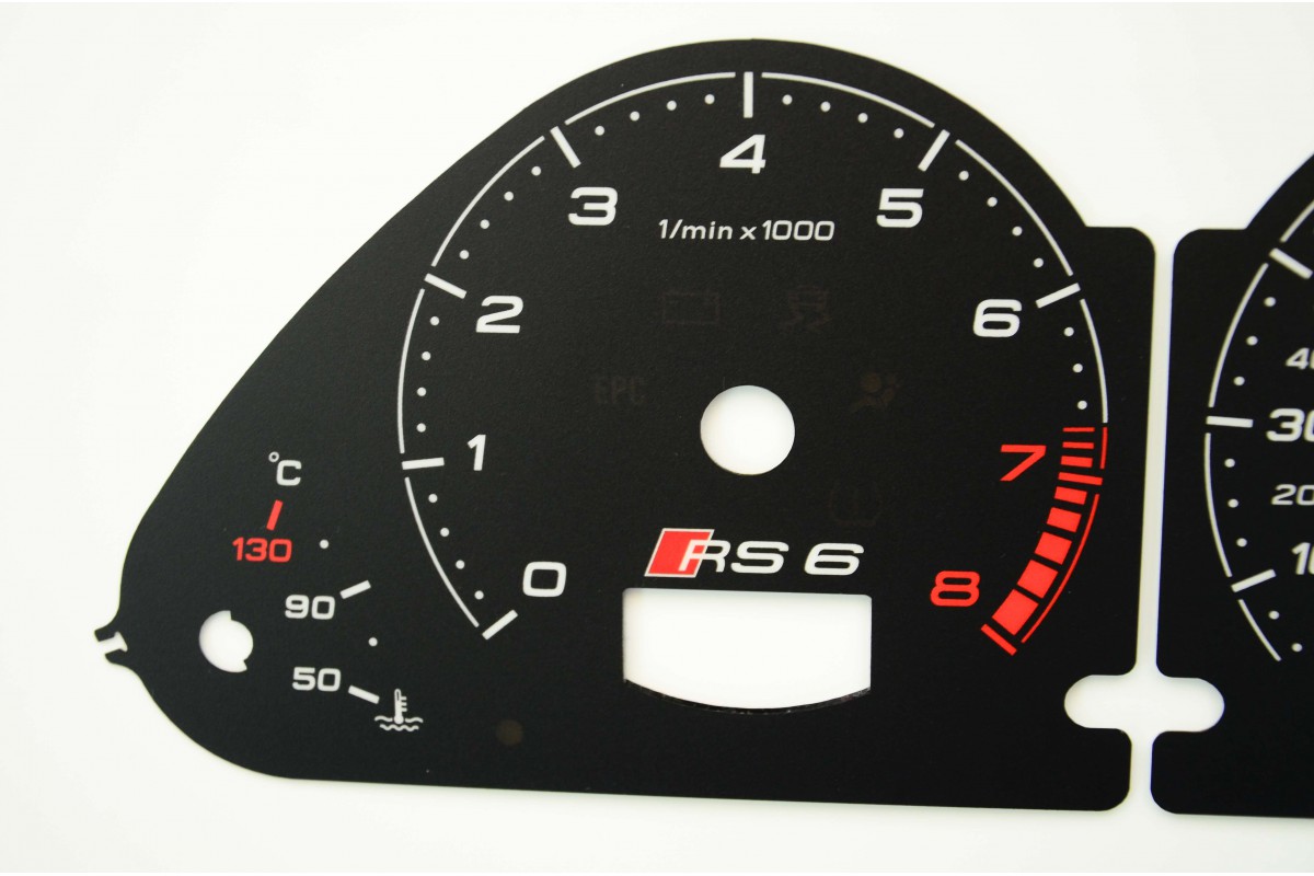 Audi A6 (C6) Replacement tacho dial - converted from MPH to Km/h
