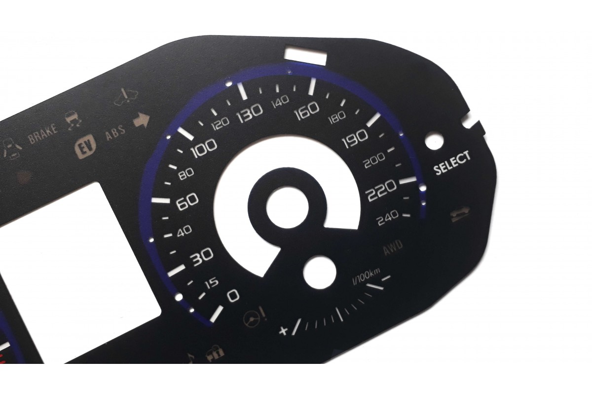 Subaru XV Crosstrek Hybrid - Replacement dial - converted from MPH to Km/h