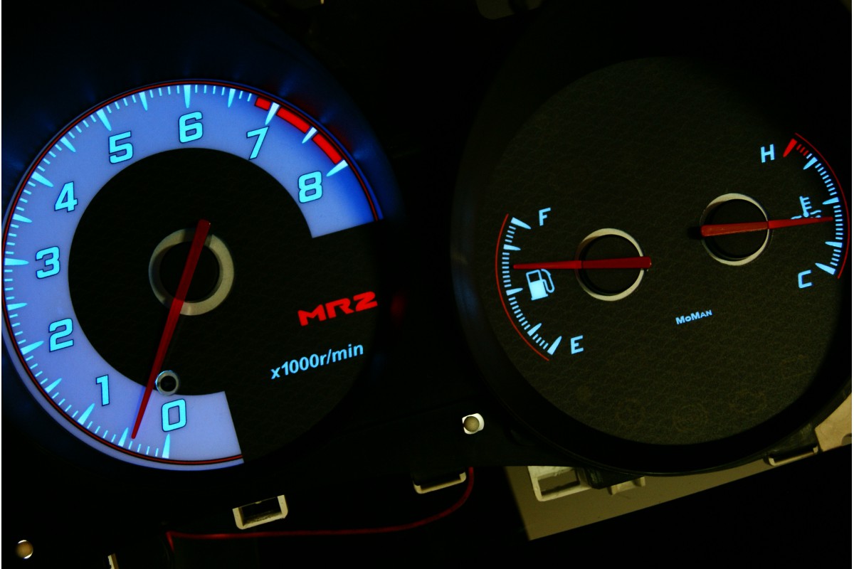 Toyota MR2 - 3gen. - design 2 plasma tacho glow gauges tachoscheiben dials
