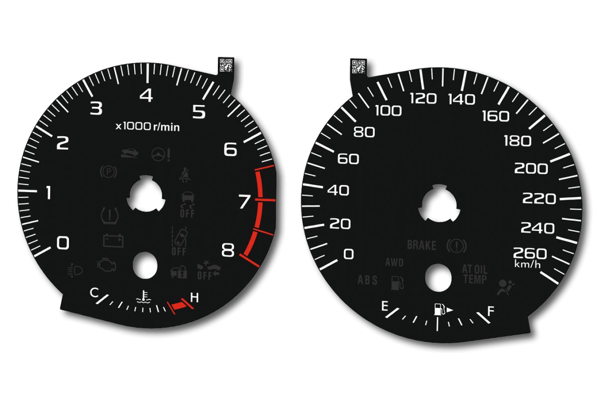 Subaru Outback V / Legacy V - Replacement tacho dials - converted from ...