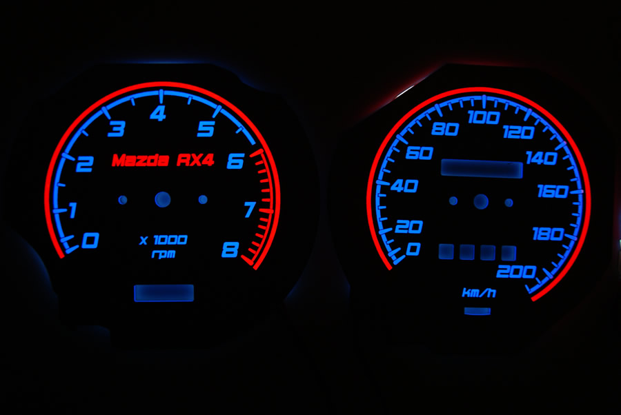 Buy MAZDA RX4 glow gauges plasma dials tacho glow dash shift indicators ...
