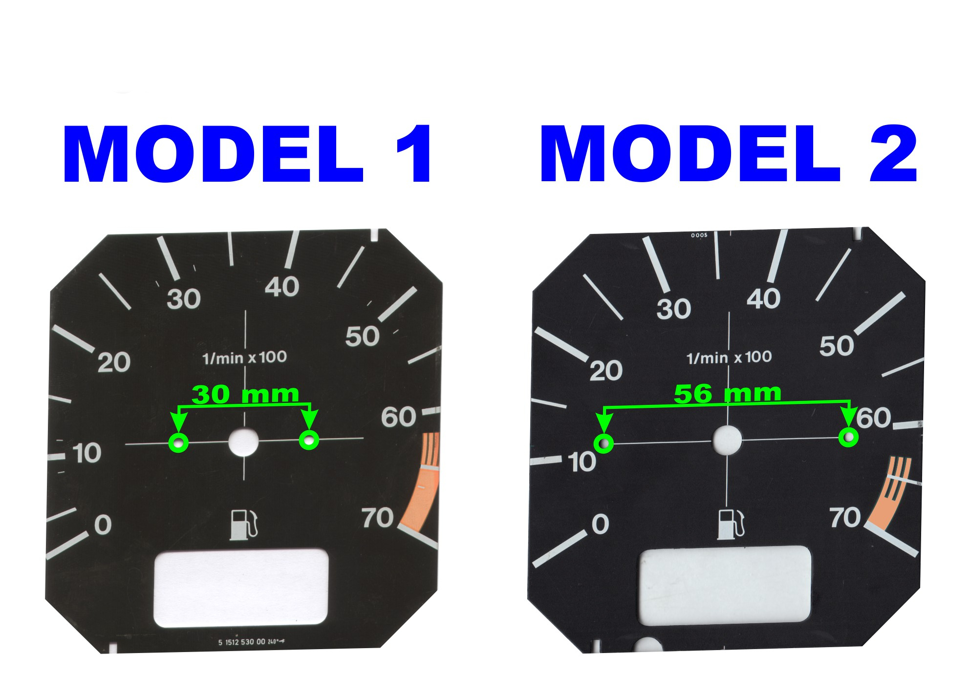Volkswagen Golf MK1 plasma tacho glow gauges tachoscheiben dials