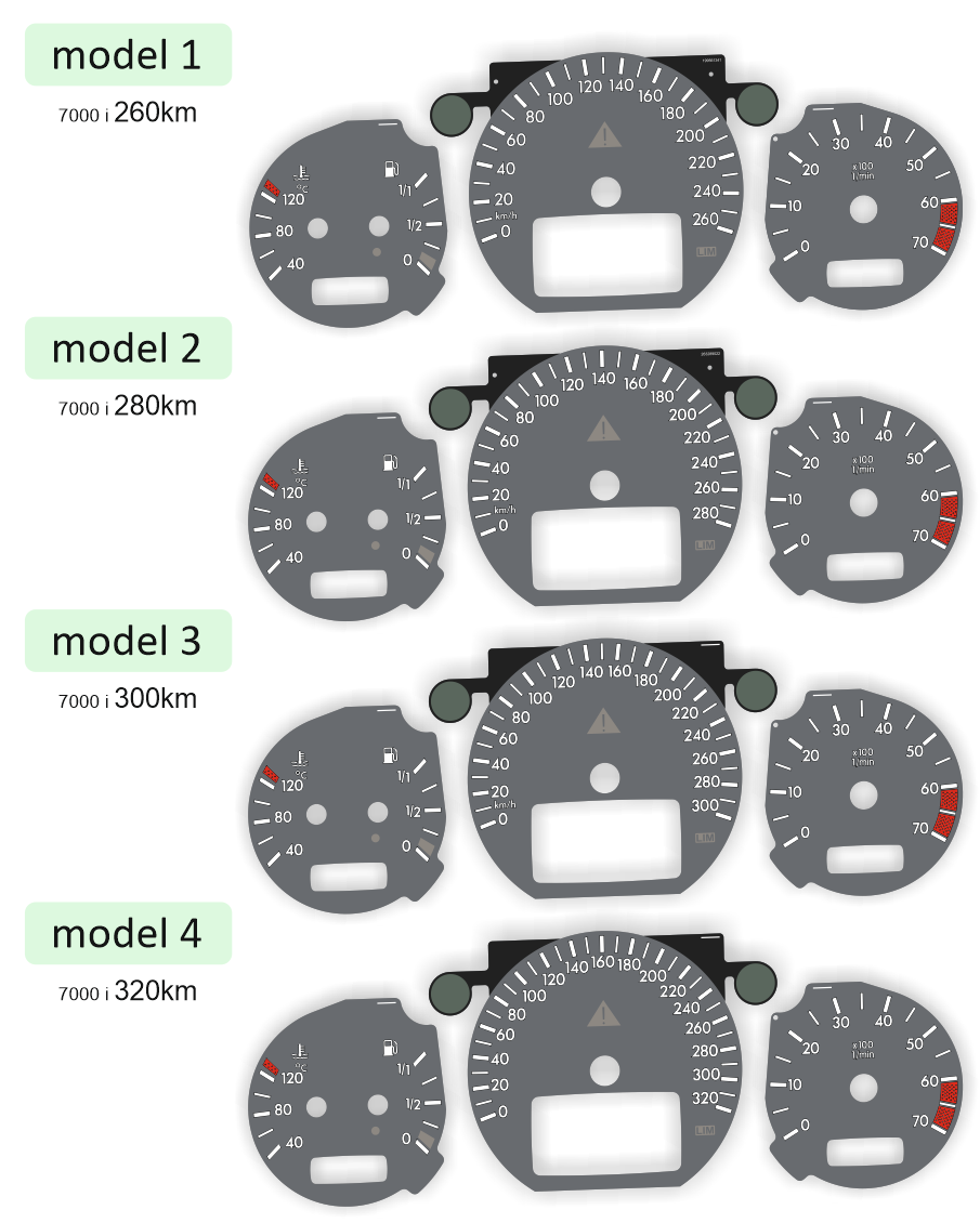 Mercedes CLK W209 gauges faces instrument cluster dials like AMG